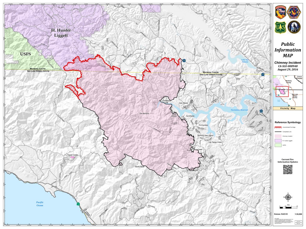 Chimney Fire grows slightly, map