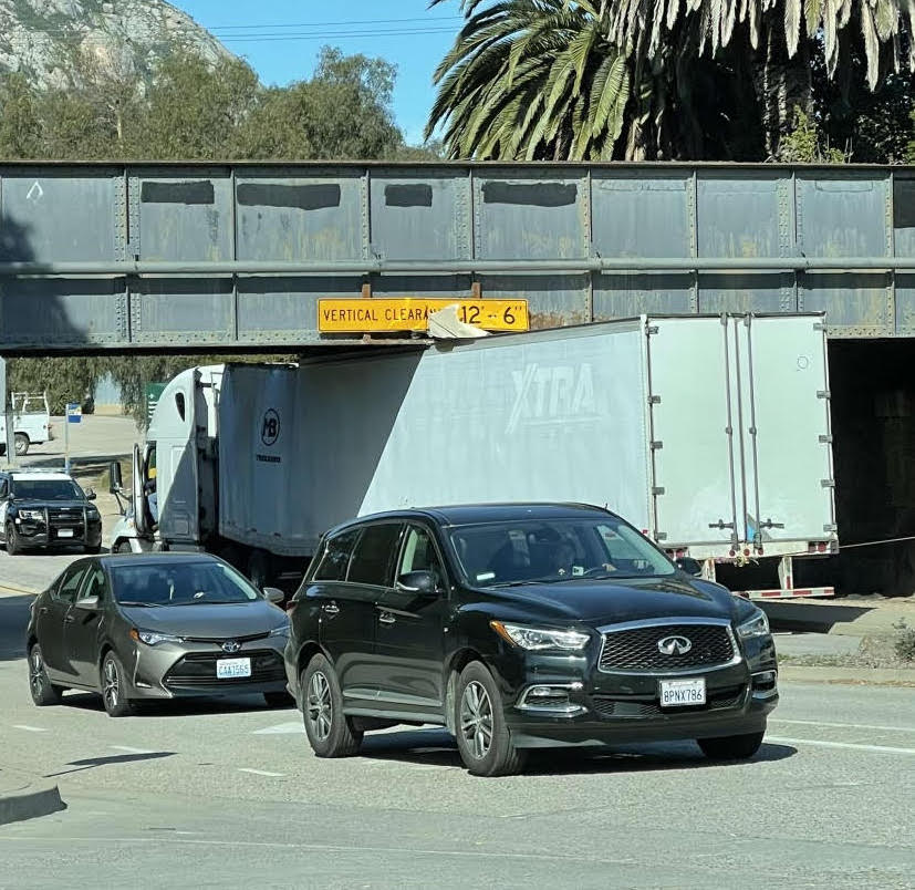 Truck crashes into bridge at Cal Poly