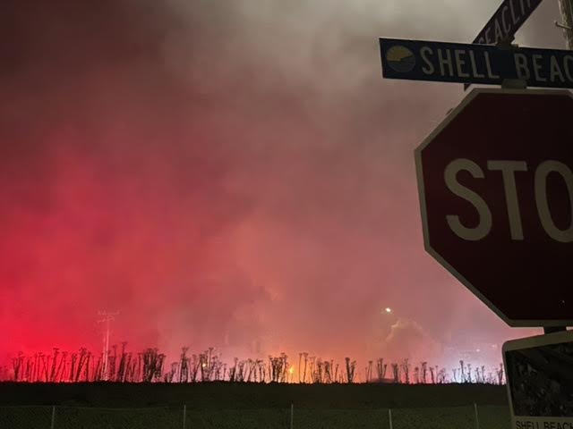 Truck bursts into flames on Highway 101 in Shell Beach