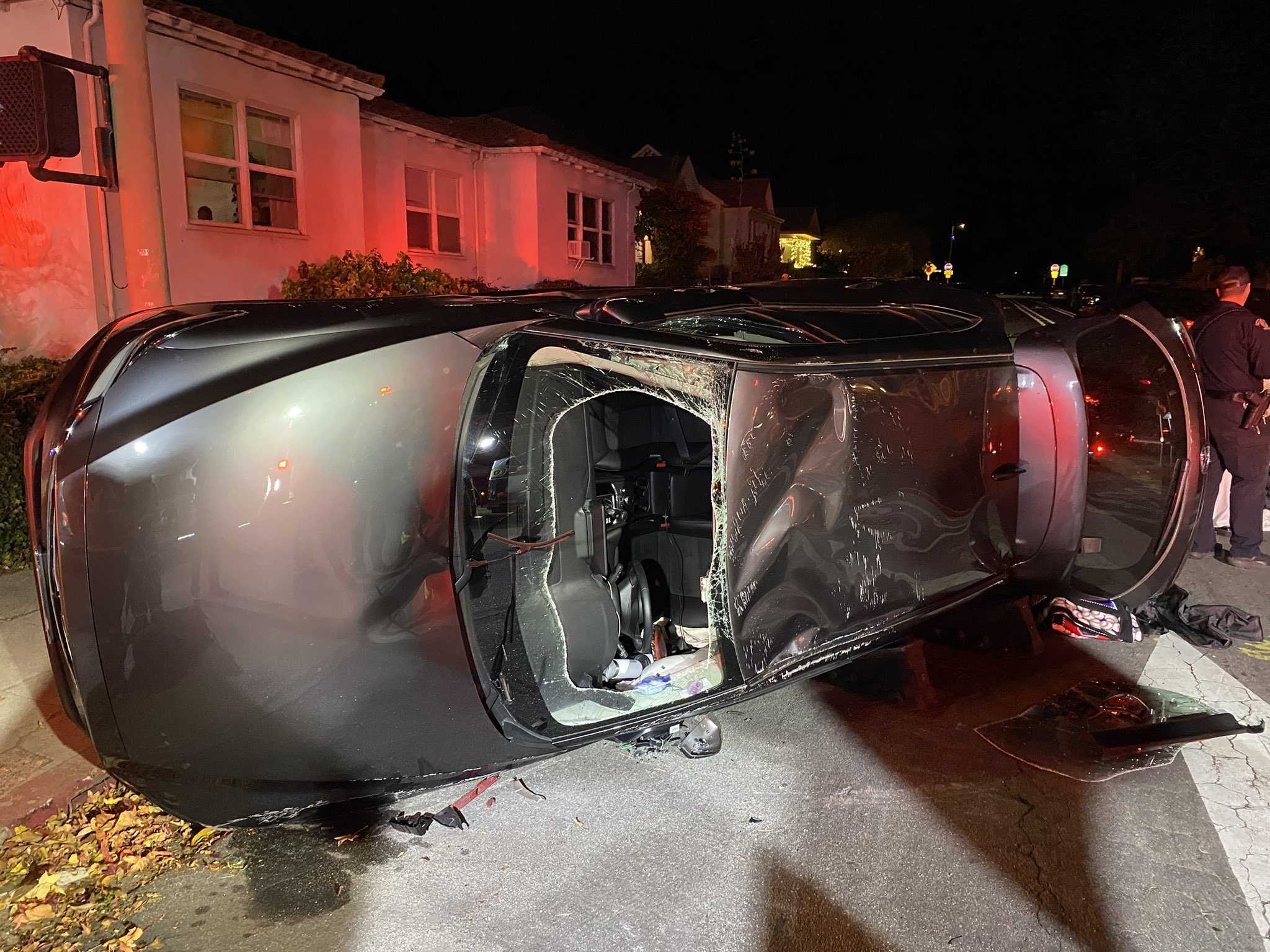Car overturned, extrication needed after crash in SLO