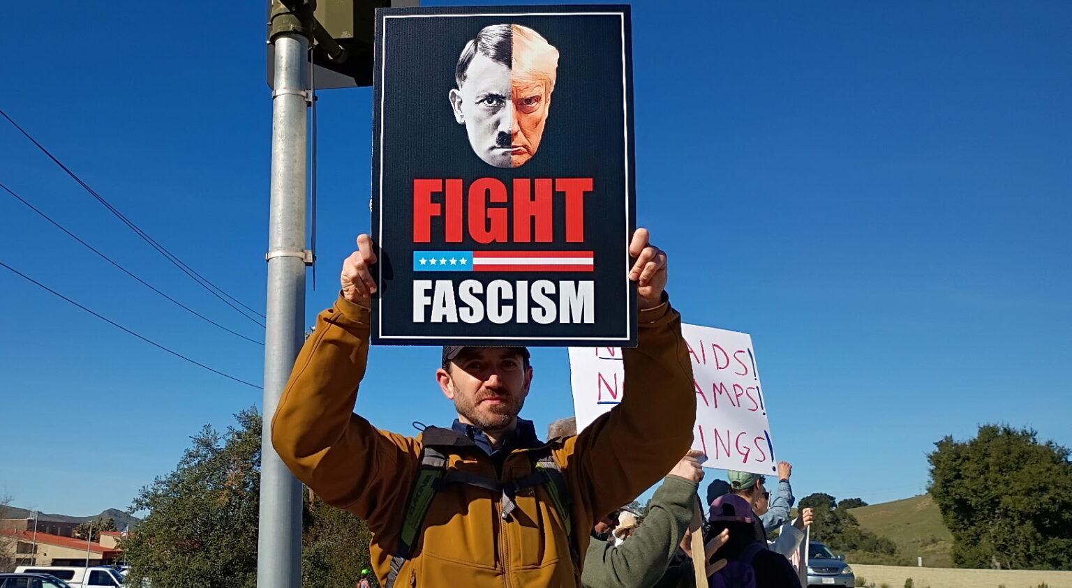 Anti-ICE protest in San Luis Obispo following fatal shooting