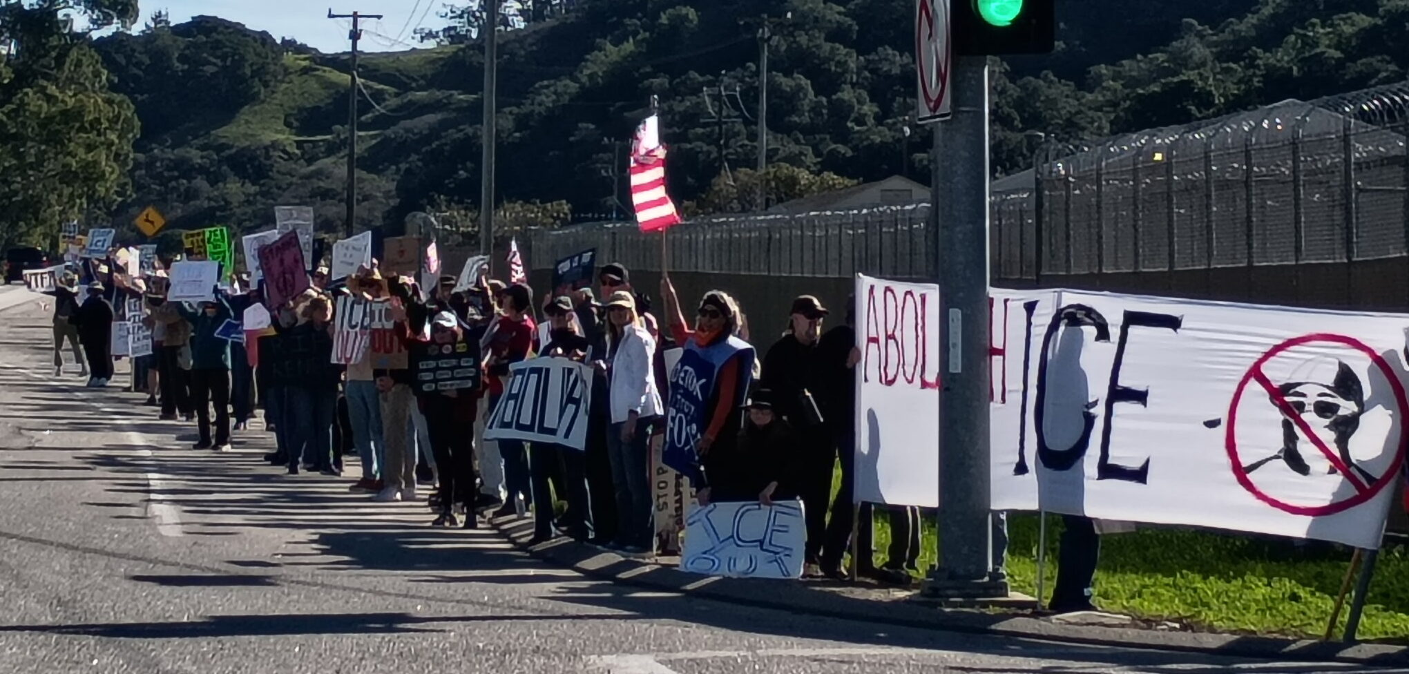 Anti-ICE protest in San Luis Obispo following fatal shooting